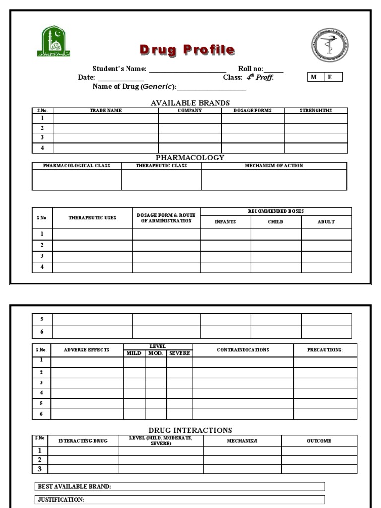 Drug Profile | PDF | Pharmacology | Dose (Biochemistry)