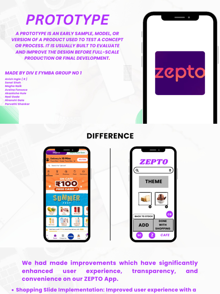 Zepto App Prototype Enhancements | PDF
