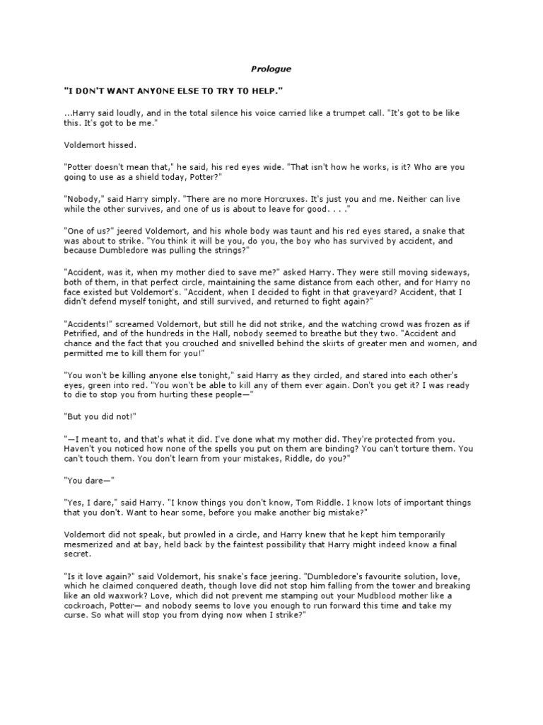 Different Endings - Prologue | PDF | Harry Potter | Fantasy