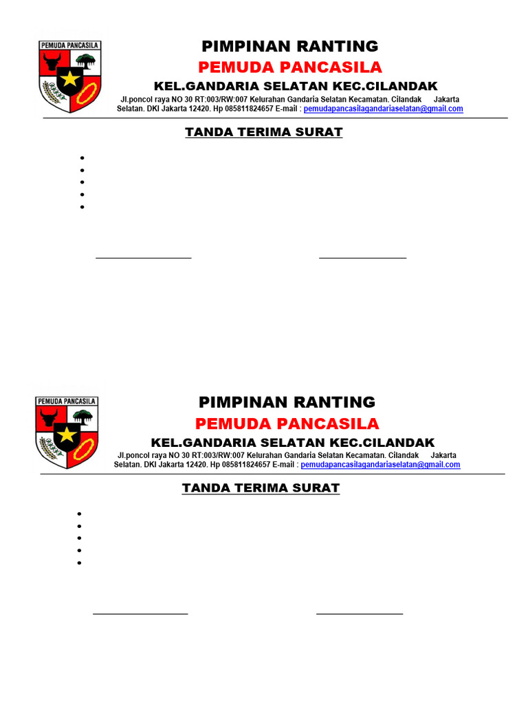Tanda Terima Proposal | PDF