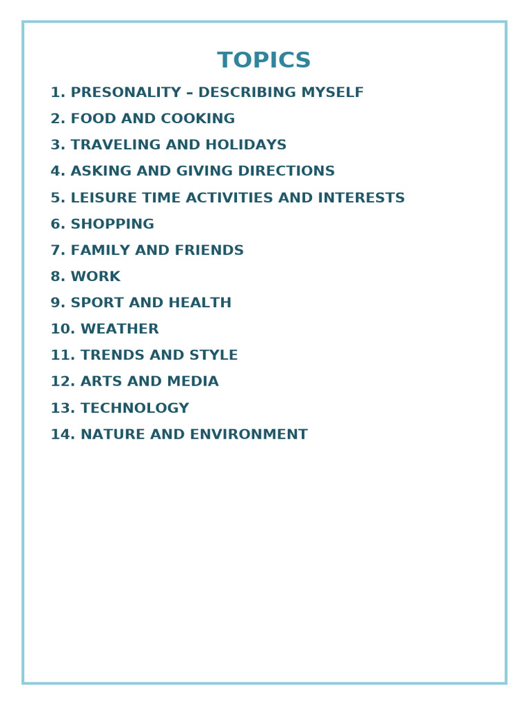 Topics | PDF