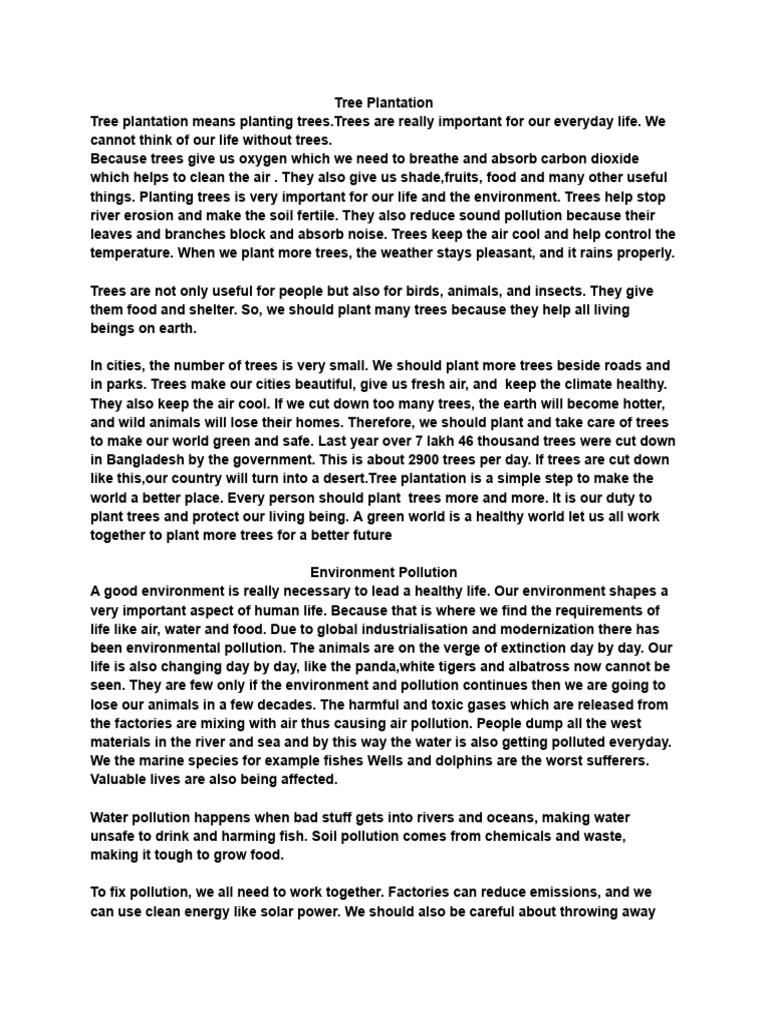 Paragraph Format for All Kinds of Problems | PDF | Trees | Pollution