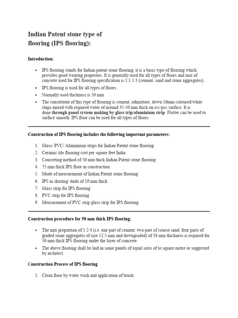 IPS Water Proofing | PDF | Concrete | Flooring