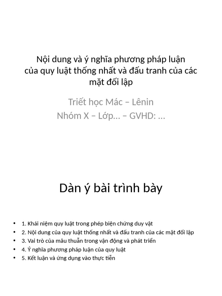Bai Thuyet Trinh Quy Luat Doi Lap Moi | PDF