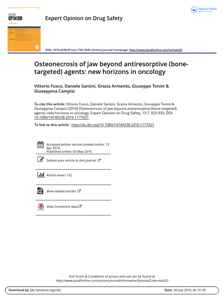 MRONJ Drug Holiday | PDF | Cancer | Metastasis
