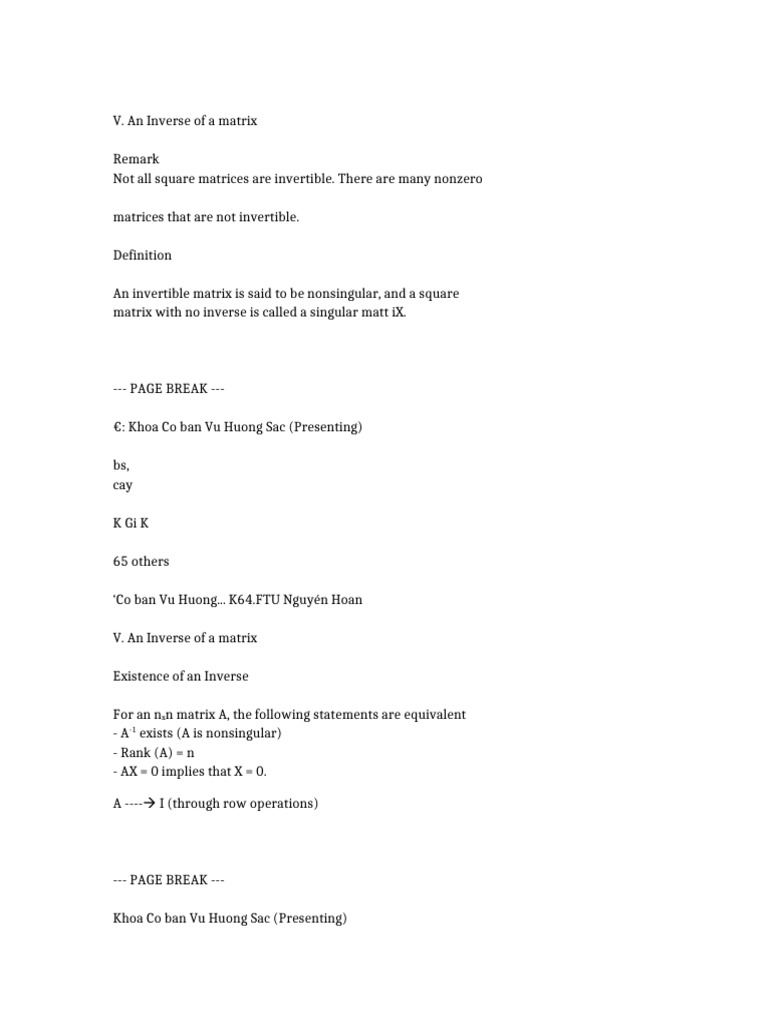 Matrix Notes | PDF