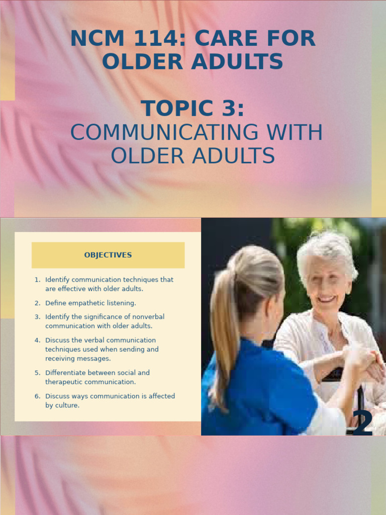 Communicating Effectively with Older Adults | PDF | Nonverbal ...