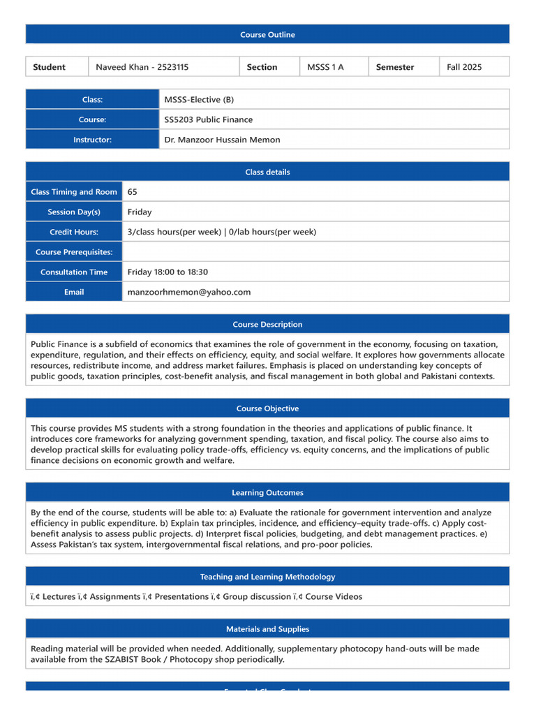 Course Outline | PDF