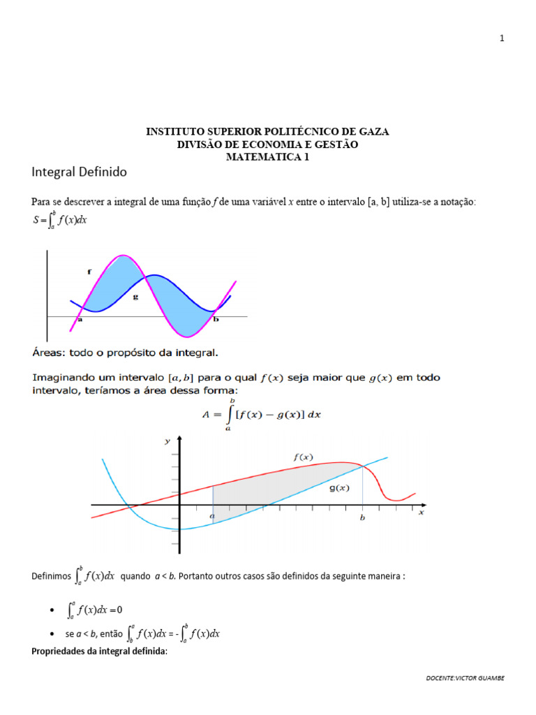 Propriedades e Exemplos de Integrais Definidas | PDF | Integrante ...
