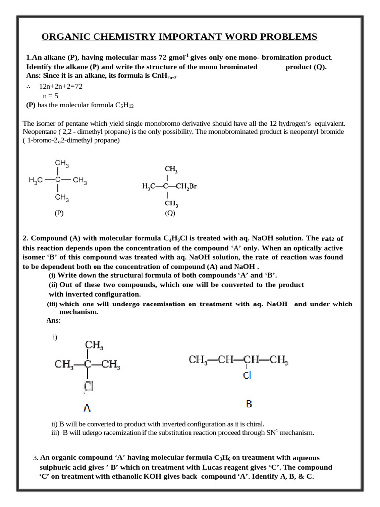 Organic Chemistry Reaction Mechanisms | PDF | Chloroform | Aldehyde
