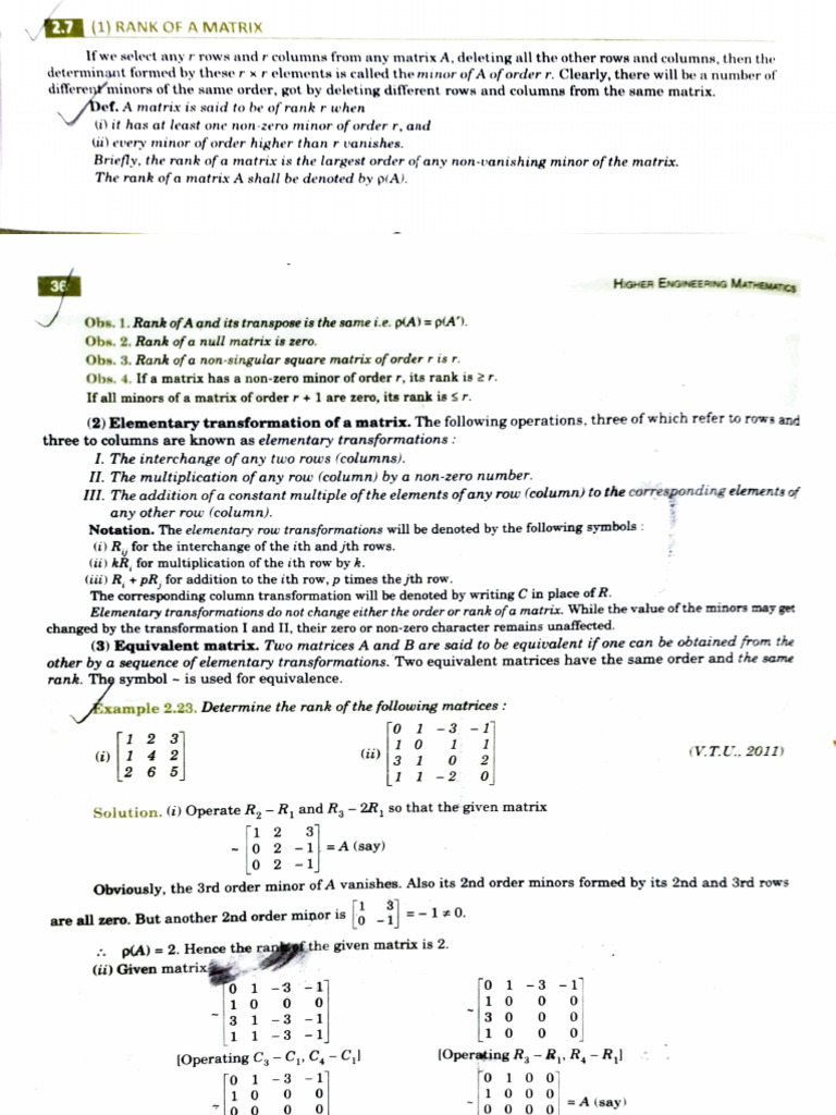 Linear Algebra Determinants and Mattrices | PDF