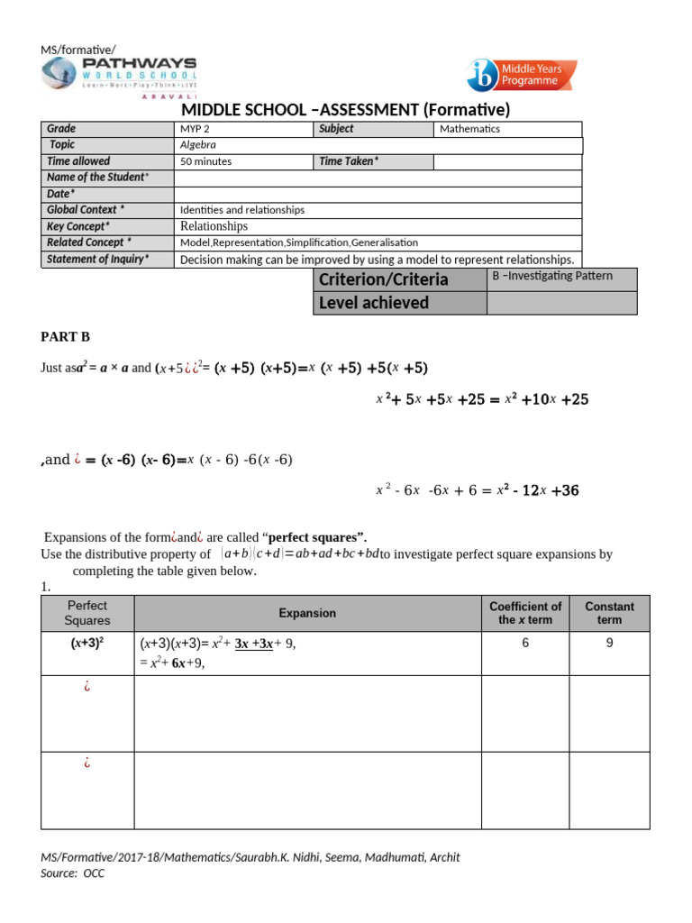 Final Formative 7 (Identities) | PDF | Mathematics