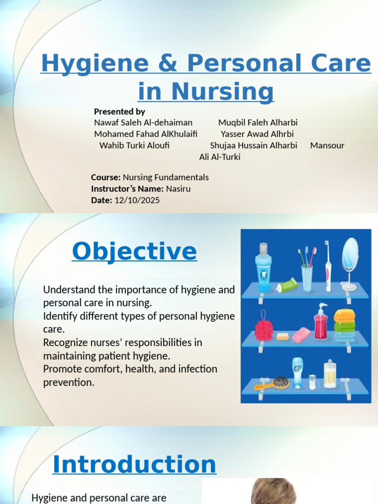 Essential Hygiene Practices in Nursing | PDF | Hygiene | Hand Washing