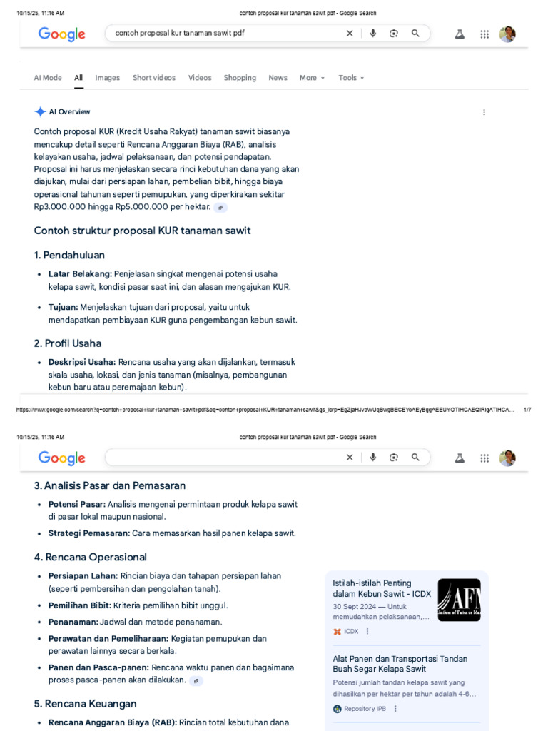 Contoh Proposal Kur Tanaman Sawit PDF - Google Search | PDF