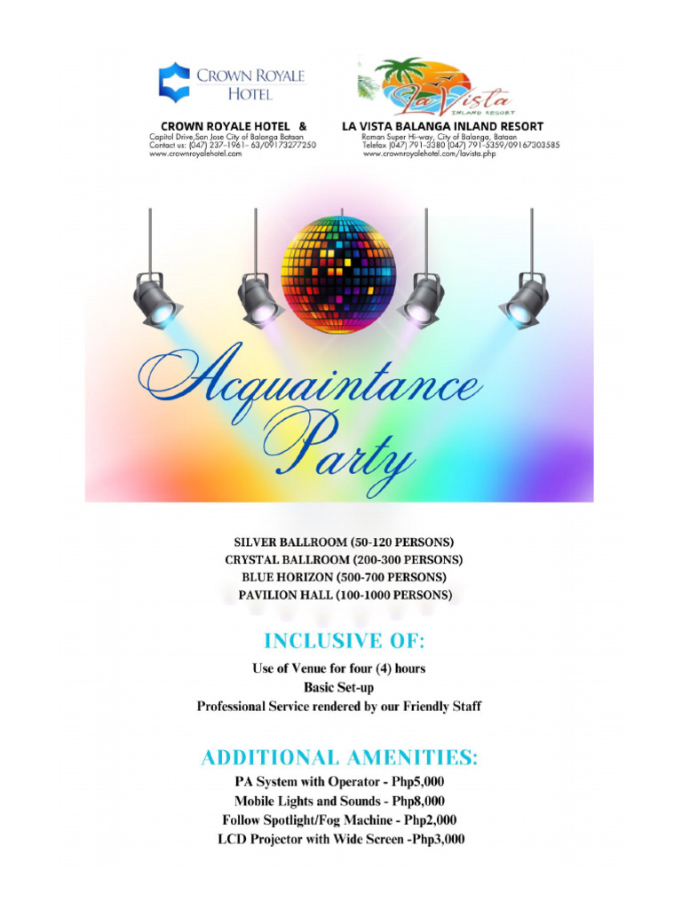 Acquaintance Party Packages | PDF