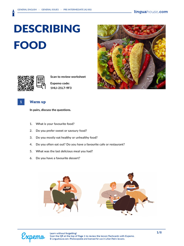 Describing Food for Pre-Intermediate Learners | PDF | Foods | Western ...