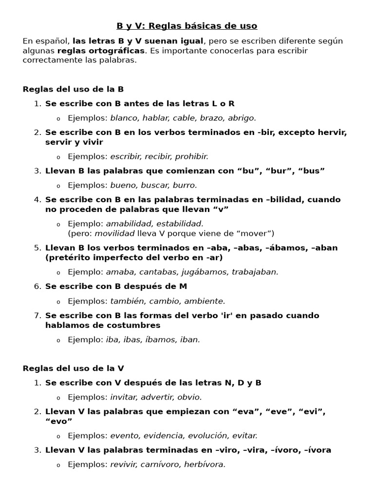 B y V - FICHA DE TRABAJO | PDF | Gramática | Lingüística