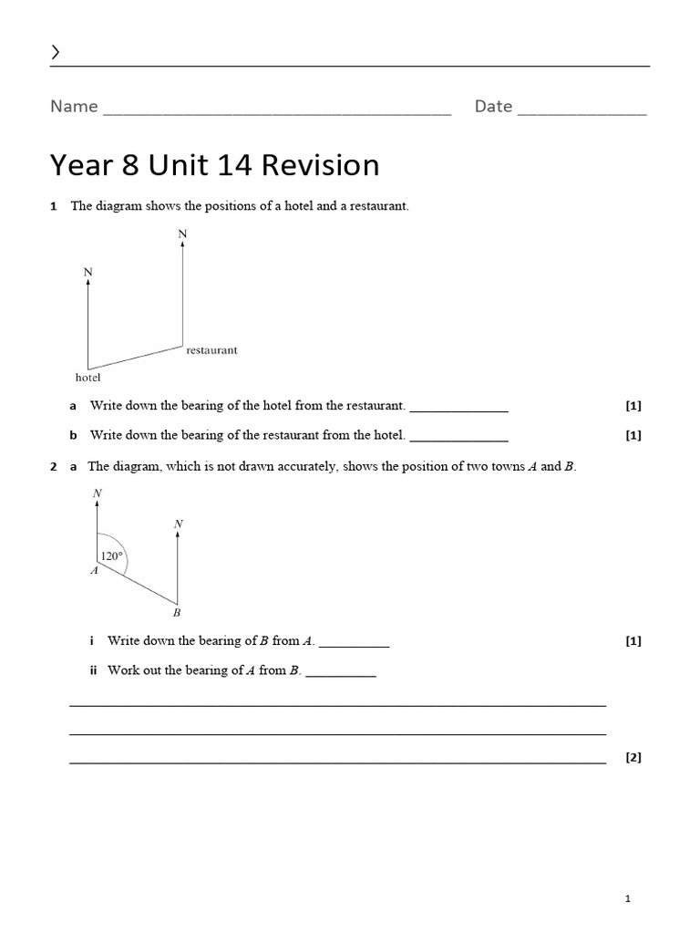 Y8 Unit 14 Revision | PDF | Euclidean Vector | Geometric Shapes
