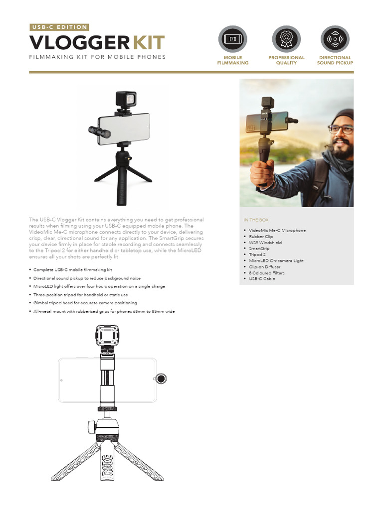 Vlogger Kit Usb C 40 | PDF | Microphone | Headphones