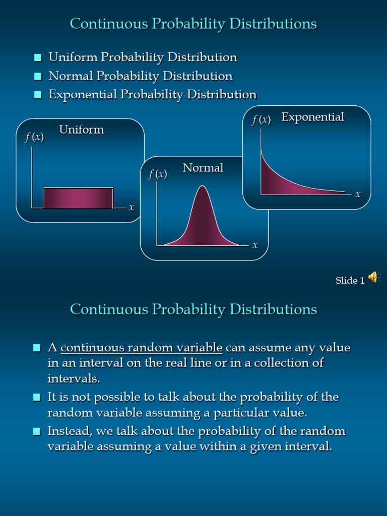 Continuous Probability Distributions | PDF | Probability Distribution | Random Variable