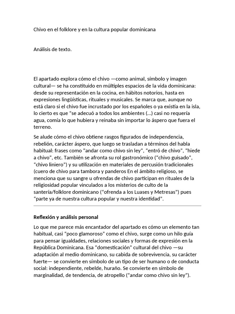 Historia de Arte El Chivo 0 | PDF | República Dominicana | Rituales