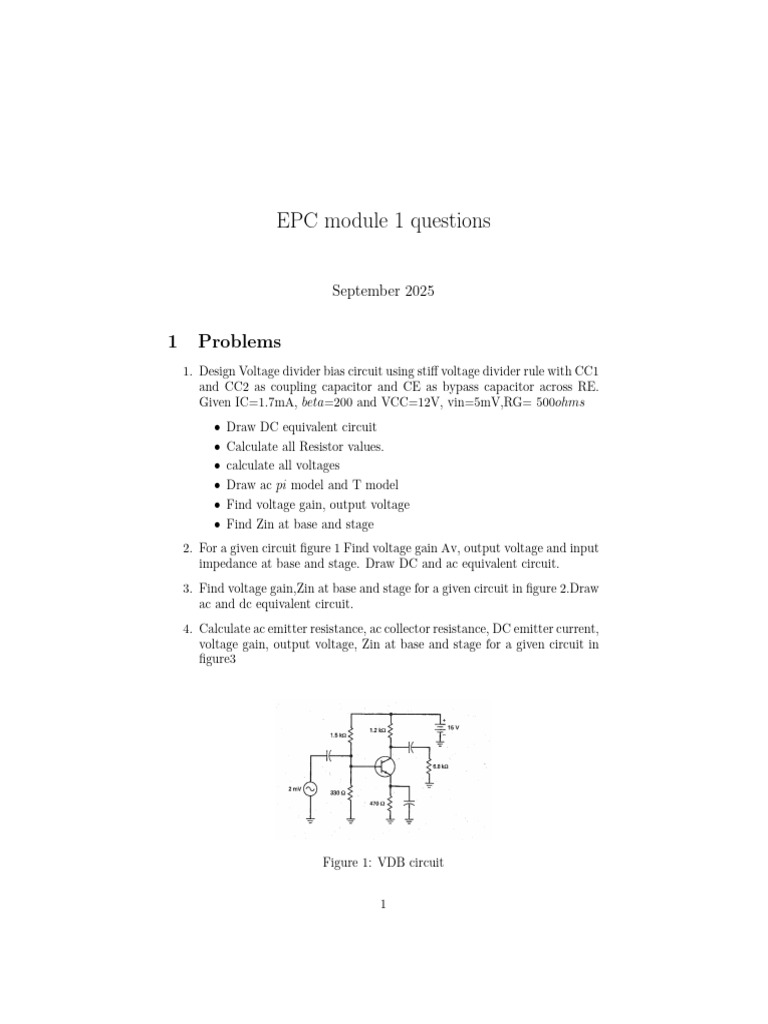 EPC Module 1 Questions | PDF