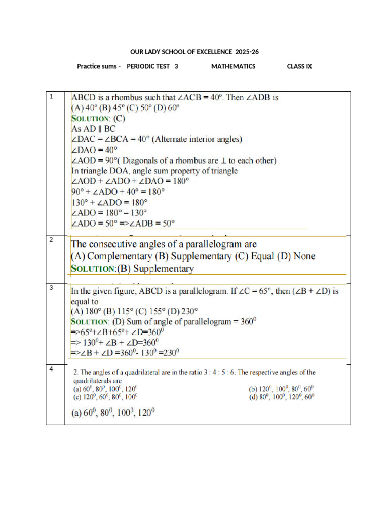 PA - 3 Gr.9 Practice Sums | PDF