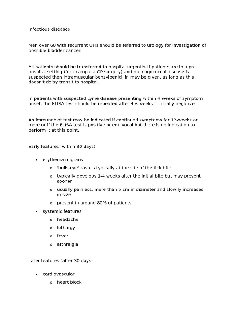 Key Points | PDF | Diagnosis Of Hiv/Aids | Lyme Disease