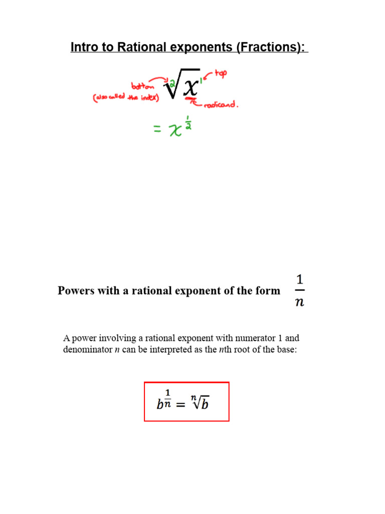 Understanding Rational Exponents Basics | PDF