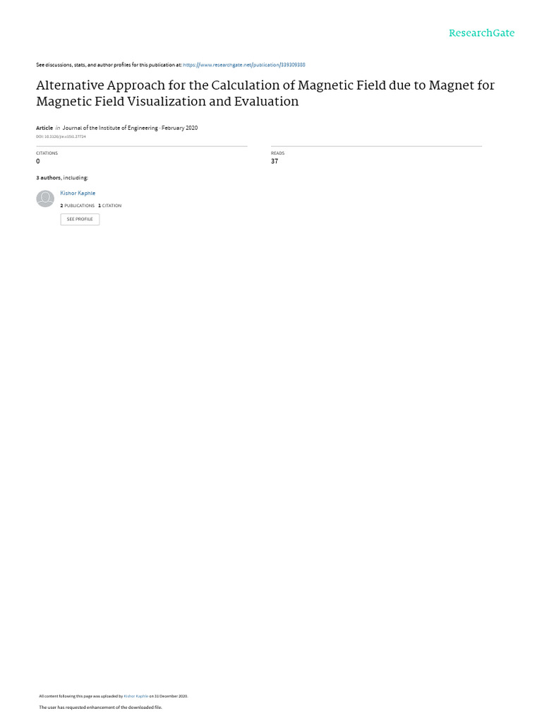 Alternative Approach For The Calculation of Magnet | PDF | Magnetic ...