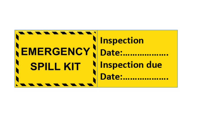 Spill Kit Inspection Tag | PDF