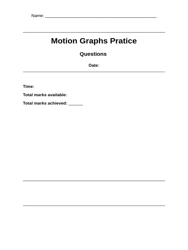 Motion Graphs Practice 1 QP | PDF | Waves | Force