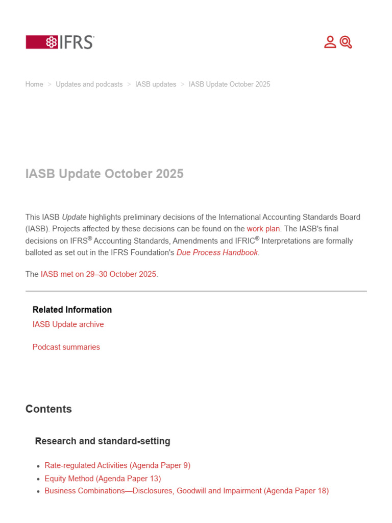 IFRS - IASB Update October 2025 | PDF | International Financial ...