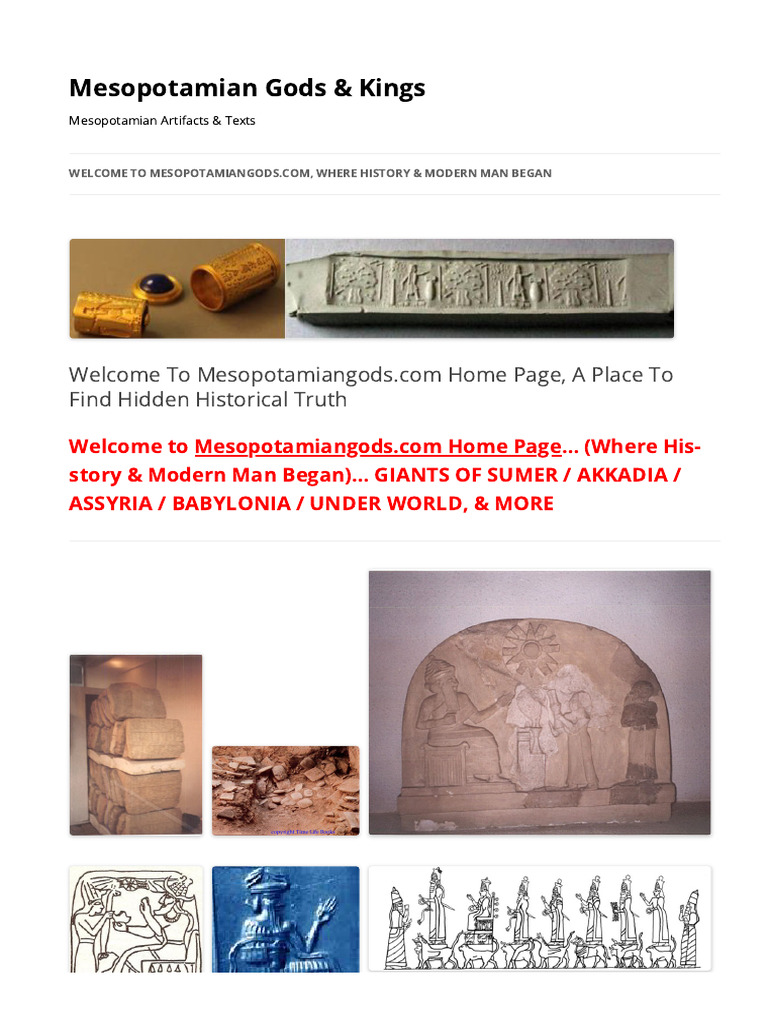 Mesopotamian Gods & Kings | PDF | Ancient Near East Mythology ...