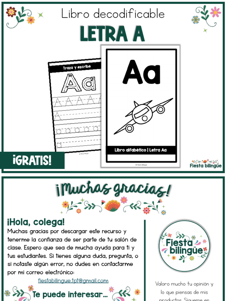 Letra A: Libro Decodificable Gratis | PDF