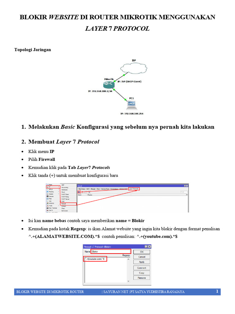 Konfigurasi Blok Website Pada Router Mikrotik SN (4) | PDF