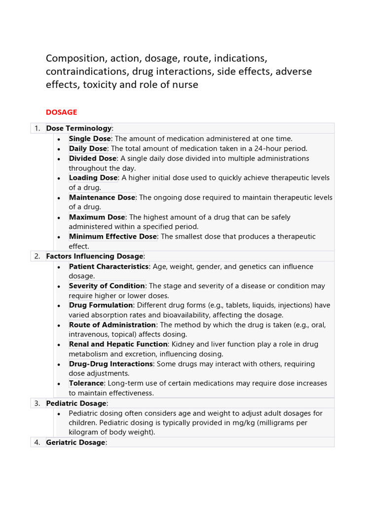 Drug Dosage, Side Effects, and Toxicity | PDF | Dose (Biochemistry ...