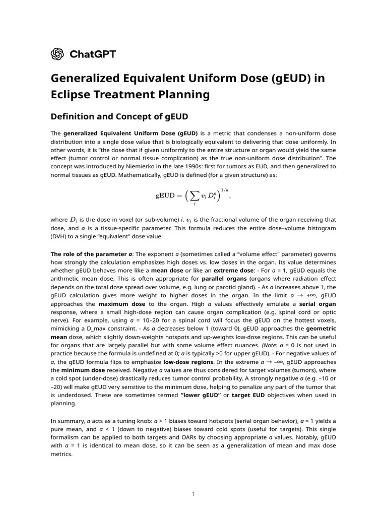 gEUD in Eclipse Treatment Planning | PDF | Radiation Therapy ...