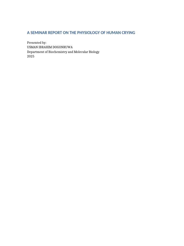 Understanding Human Crying Physiology | PDF | Subjective Experience ...