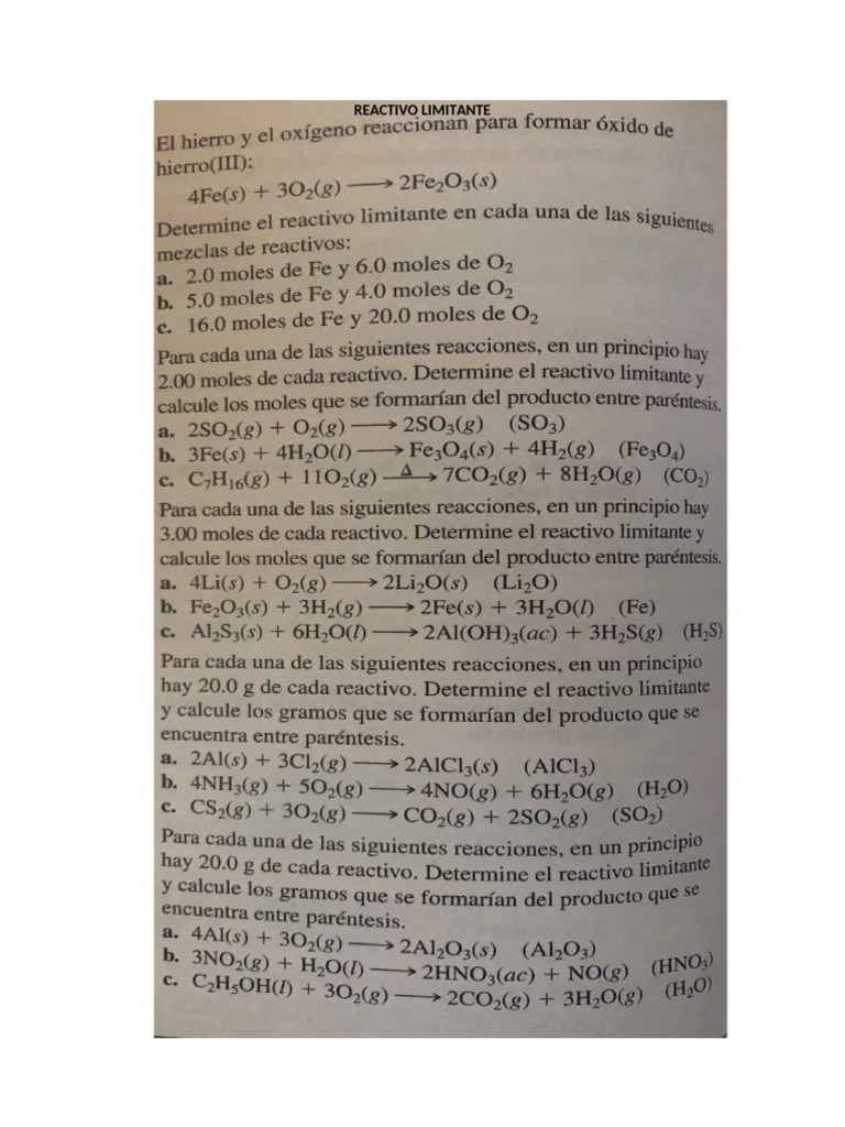 Reactivo Limitante | PDF