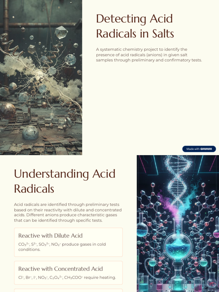 Detecting Acid Radicals in Salts | PDF | Precipitation (Chemistry ...