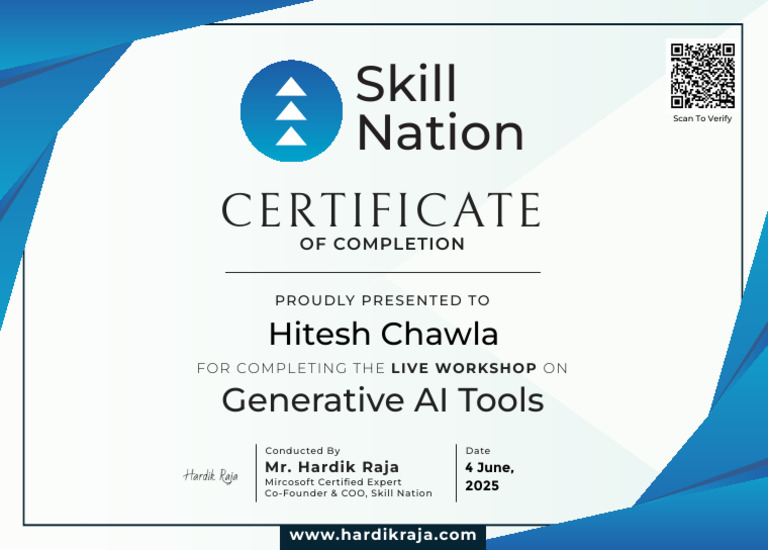 Hitesh Chawla - Generative AI Tools | PDF
