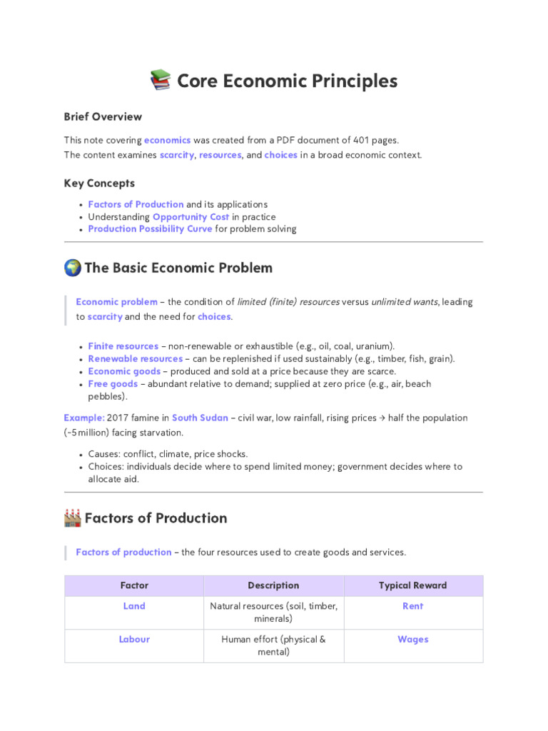 Core Economic Principles Explained | PDF | Elasticity (Economics ...