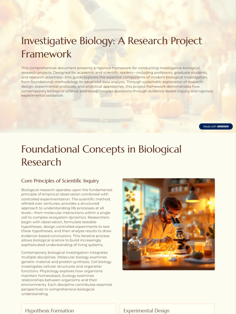 Investigative Biology Research Framework | PDF | Statistics ...