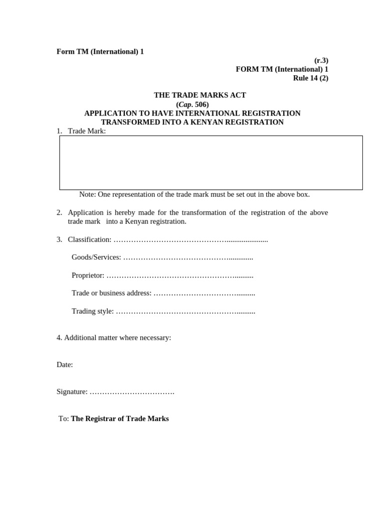 Form TM International1 | PDF