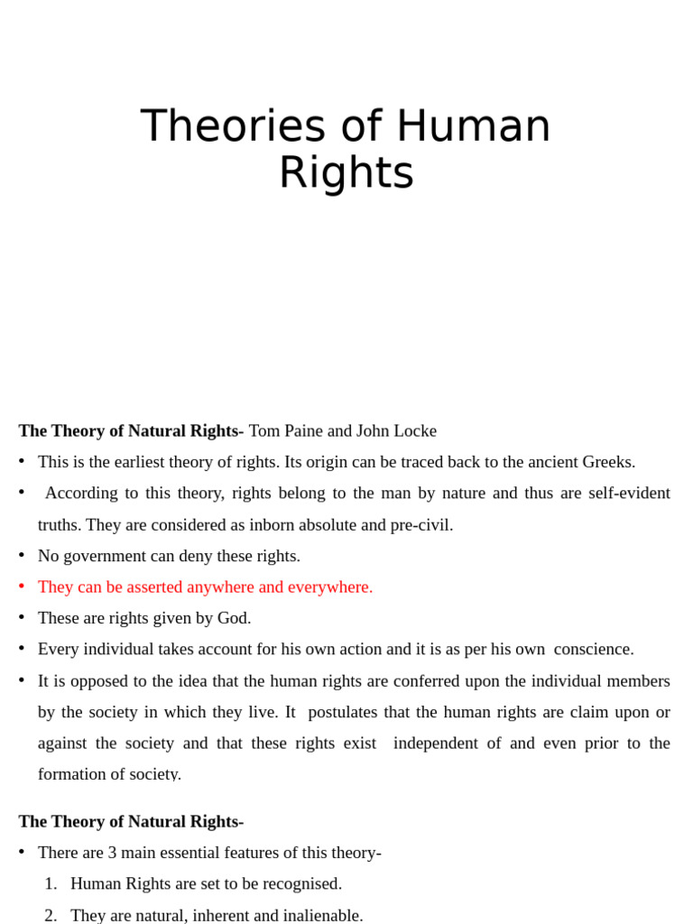 Theories of Human Rights Explained | PDF | Justice | Crime & Violence