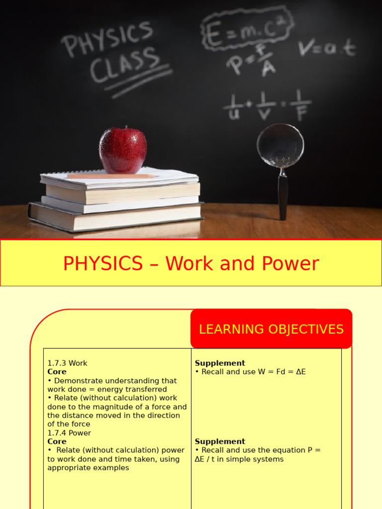 Physics - Work and Power | PDF | Watt | Force