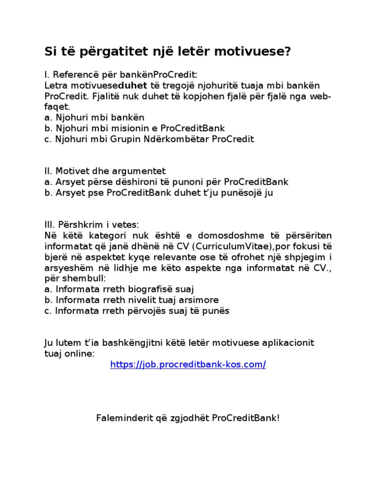 Si Të Shkruhet Një Letër Motivuese | PDF