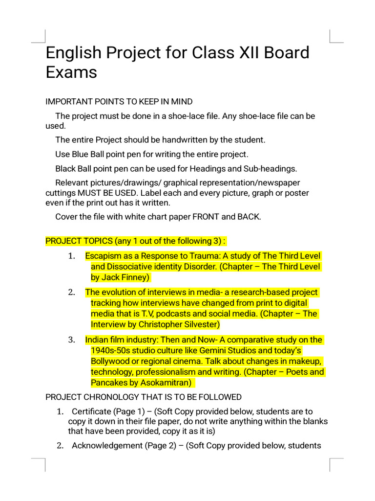Converted - English Board Exam Project For Class XII-1 | PDF