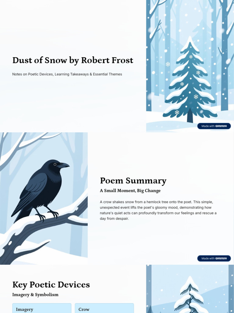 Dust of Snow by Robert Frost | PDF | Poetry | Poetic Devices